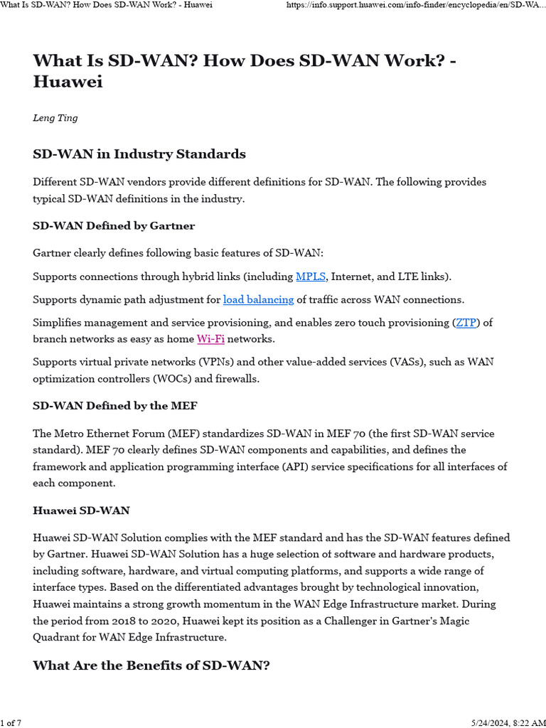 SD-WAN | PDF | Computer Network | Cloud Computing