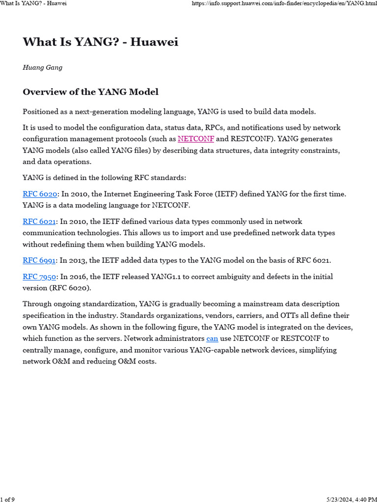 YANG | PDF | Information Technology | Computing