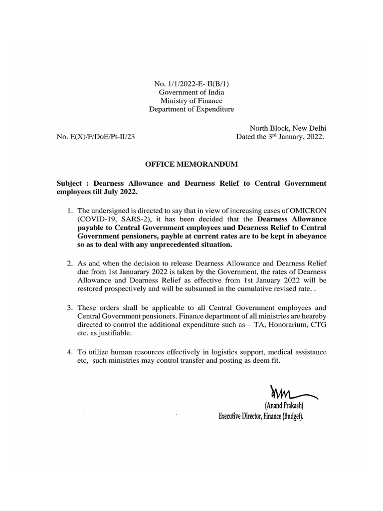 OM Finance Ministry | PDF