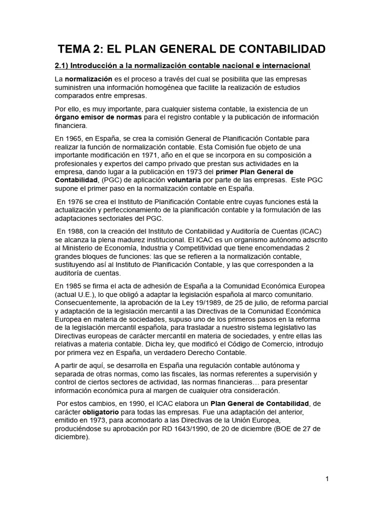 Tema 2 C | PDF | normas internacionales de INFORMACION FINANCIERA | Contabilidad