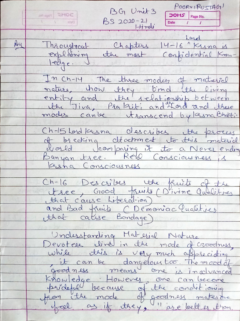 B.G. Unit-3 Poorvi Rustagi Q-2 | PDF