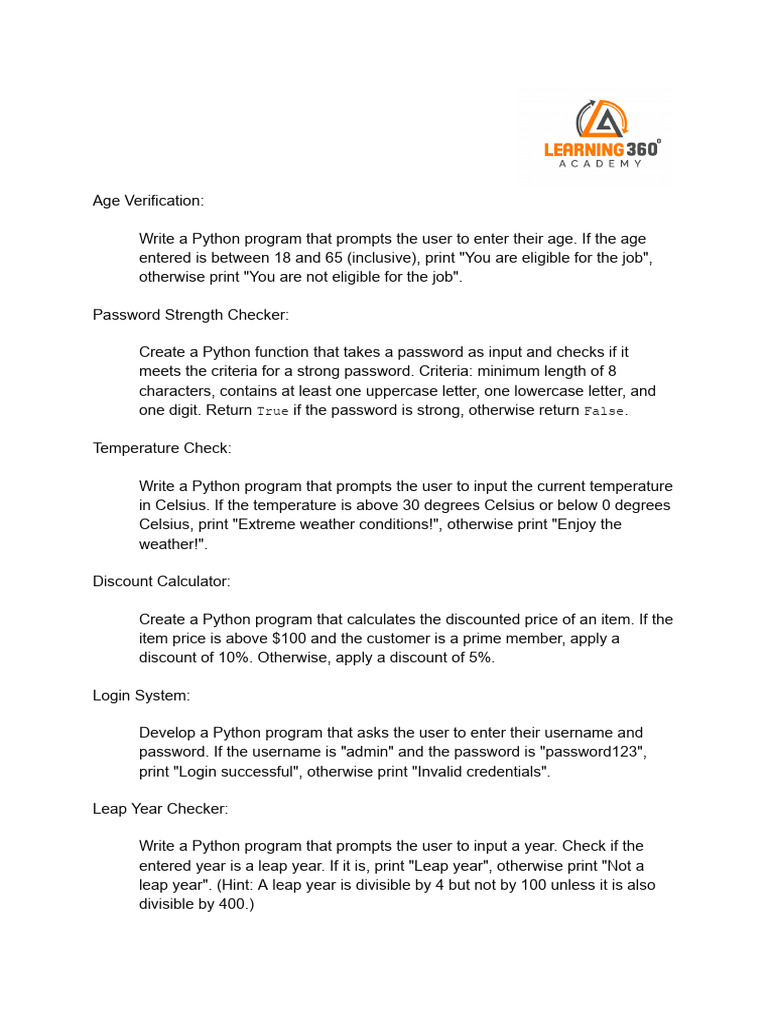 Logical, Comparison and Special Operator | PDF | String (Computer ...