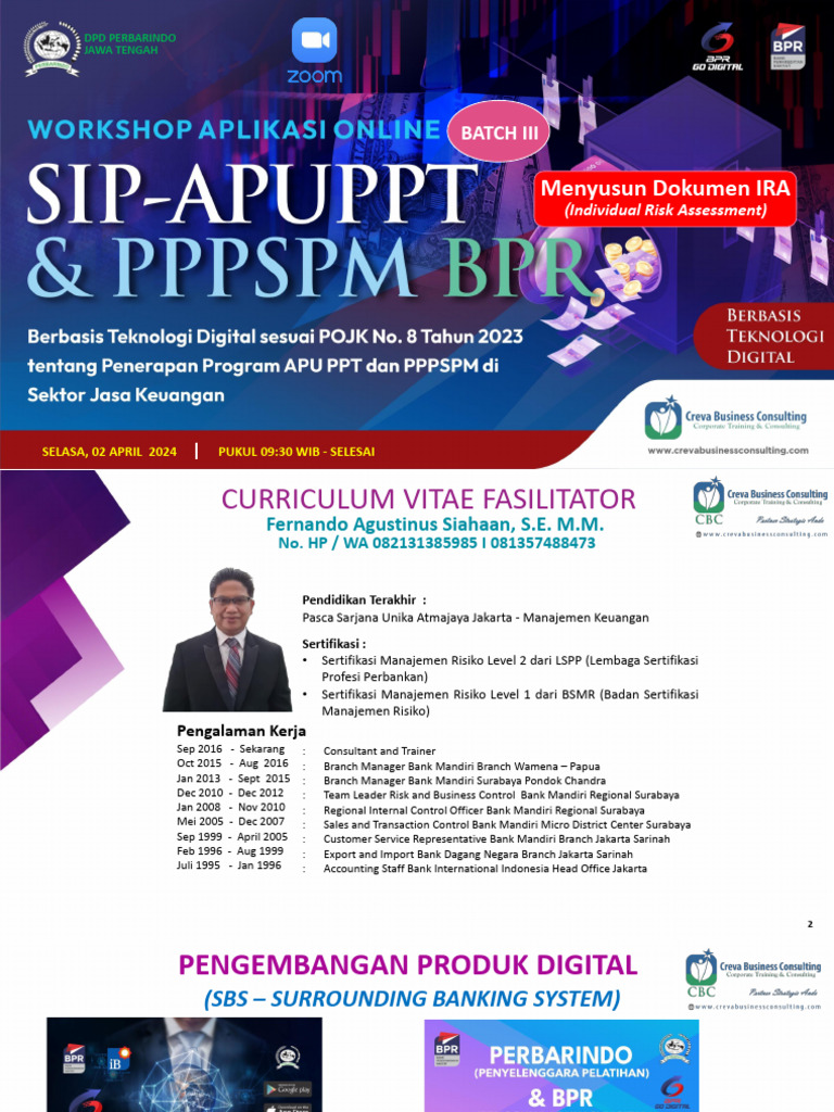 Materi Aplikasi Sip-Apuppt & PPPSPM Untuk Menyusun Ira (DPD Perbarindo Jateng - Selasa 02 April ...