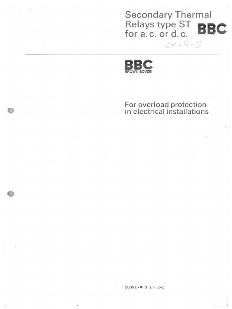 ST_BBC | PDF | Relay | Temperature
