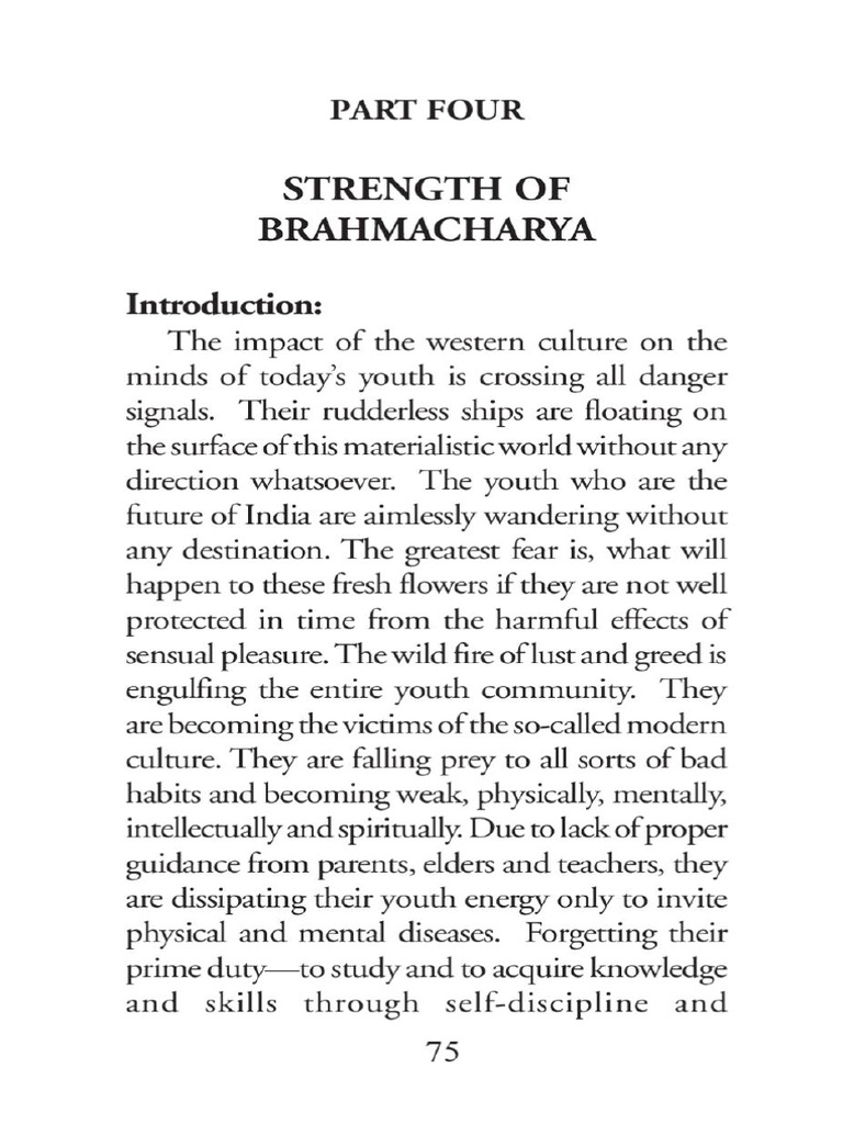 Strength of Brahmacharya | PDF Strength of Brahmacharya | PDF