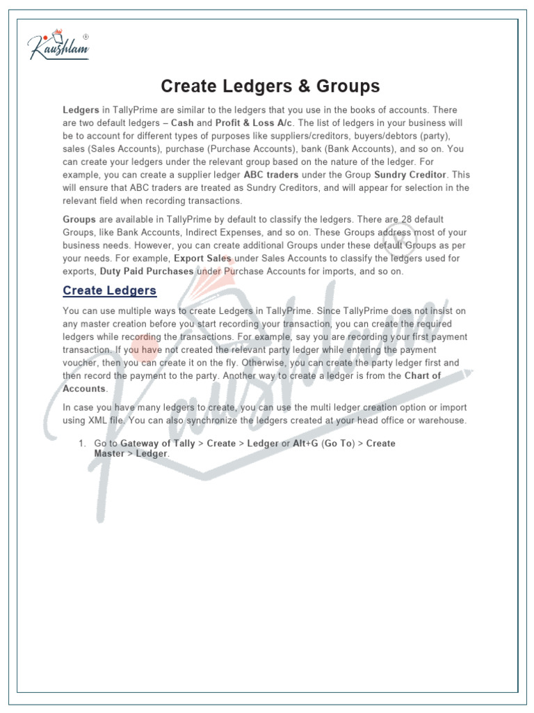 Chapter-7 Creation of Ledger | PDF | Expense | Loans