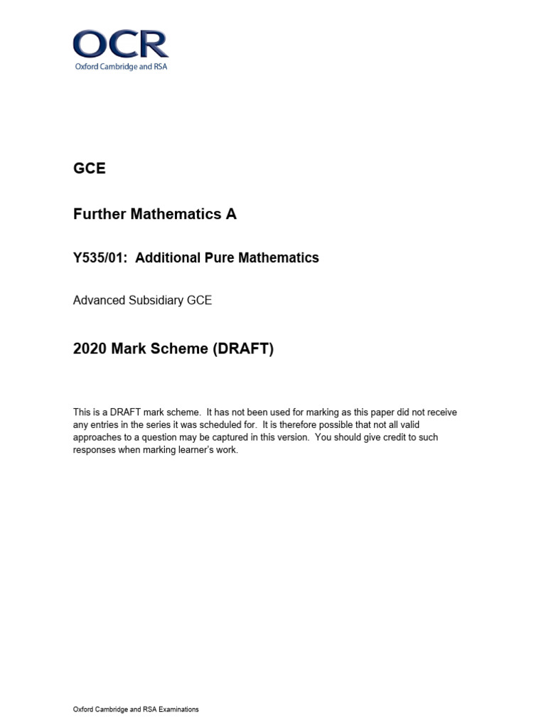 As Further Maths Paper 5 MS | PDF | Mathematics