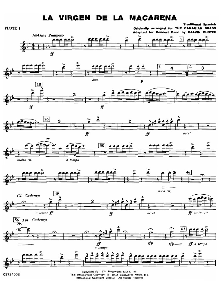 La Virgen de la Macarena 03 Flute 1 | PDF