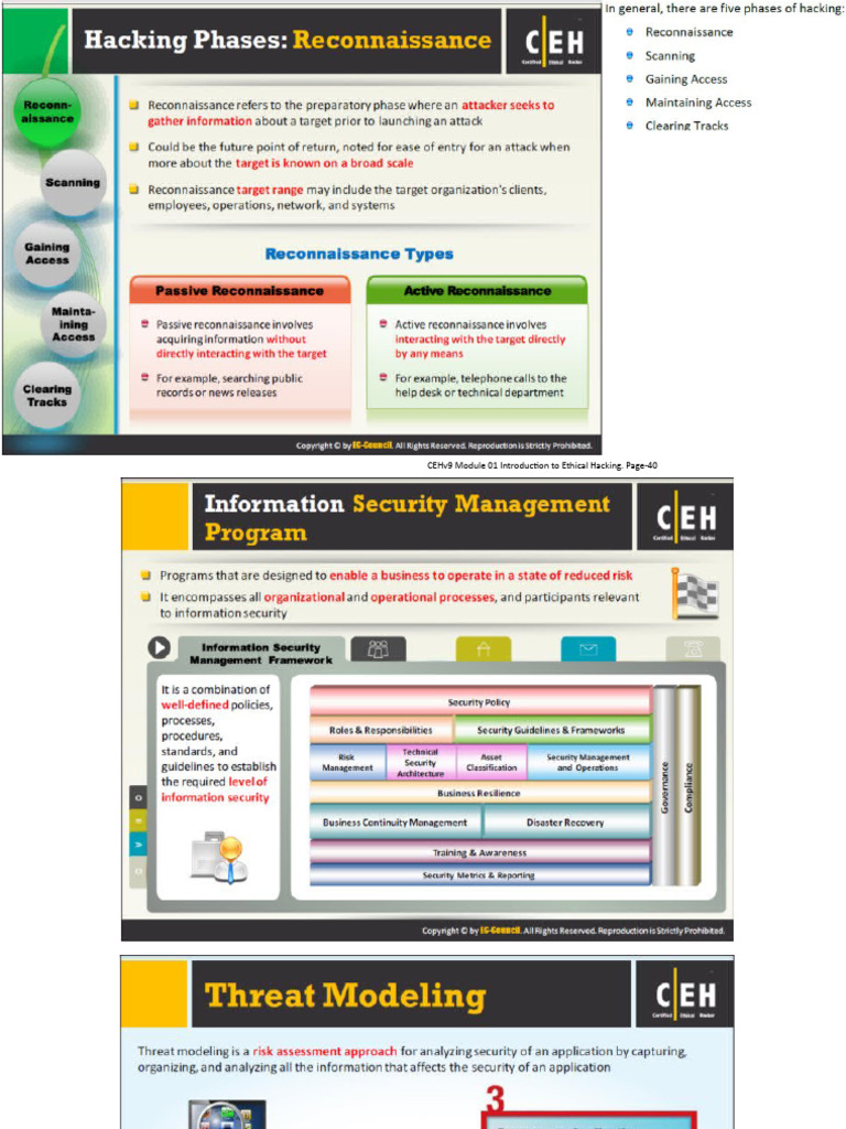 CEH Study Slides With Example and Defination | PDF | Security | Computer Security