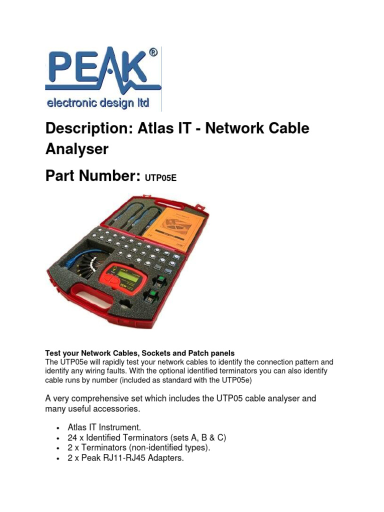Description: Atlas IT - Network Cable Analyser Part Number:: UTP05E | Download Free PDF ...