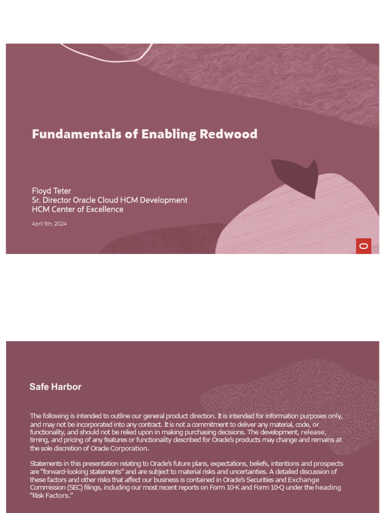 HCM - Ready For Redwood Fundamentals of Enabling Redwood | PDF | Oracle ...