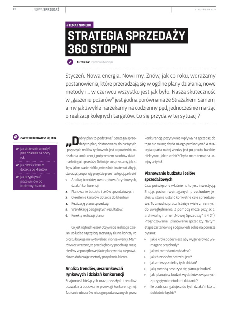 Strategia Sprzedaży | PDF