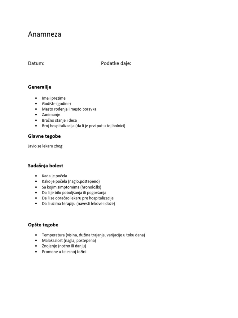 Anamneza | PDF