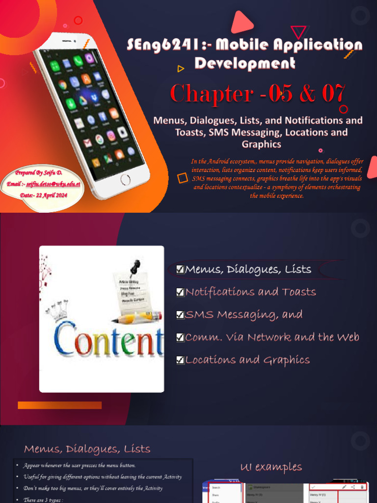 MAD Ch05 07 Menus, Dialogues, Lists, And Notifications and Toasts | PDF ... MAD Ch05 07 Menus, Dialogues, Lists, And Notifications and Toasts | PDF ...