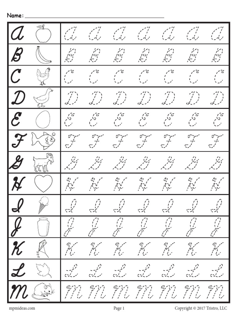 Cursive Upper Case Tracing worksheet-FreeShip | PDF