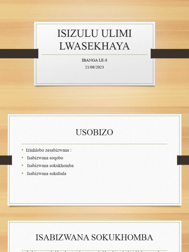 Isabizwana Sokukhomba | PDF