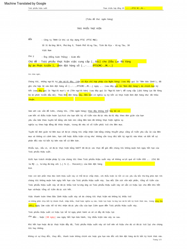 Part 9 - Performance Bond Format and List of Acceptable Banks - PS-1 | PDF