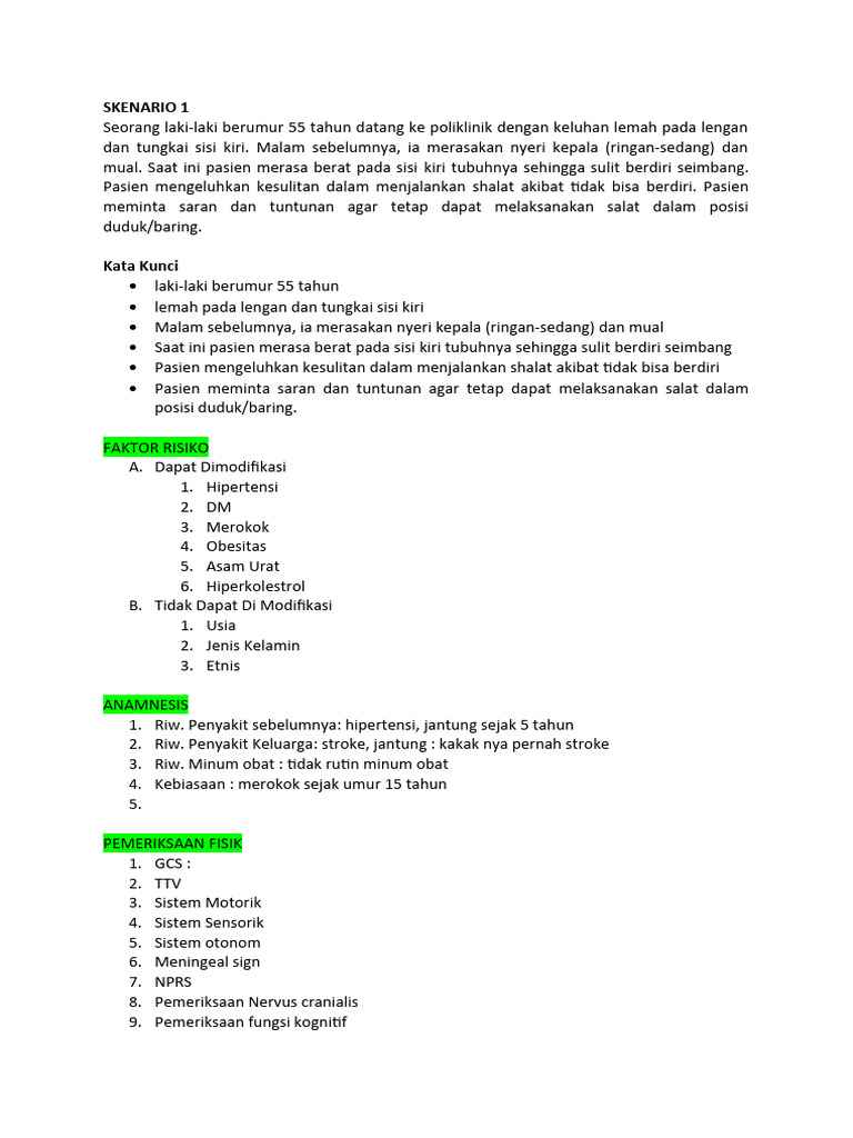 Catatan PBL 2 Neuro | PDF