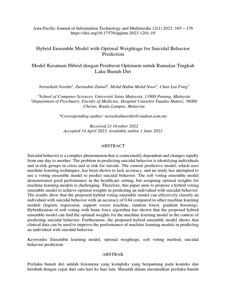Nordin 2023 | Download Free PDF | Statistical Classification | Support Vector Machine