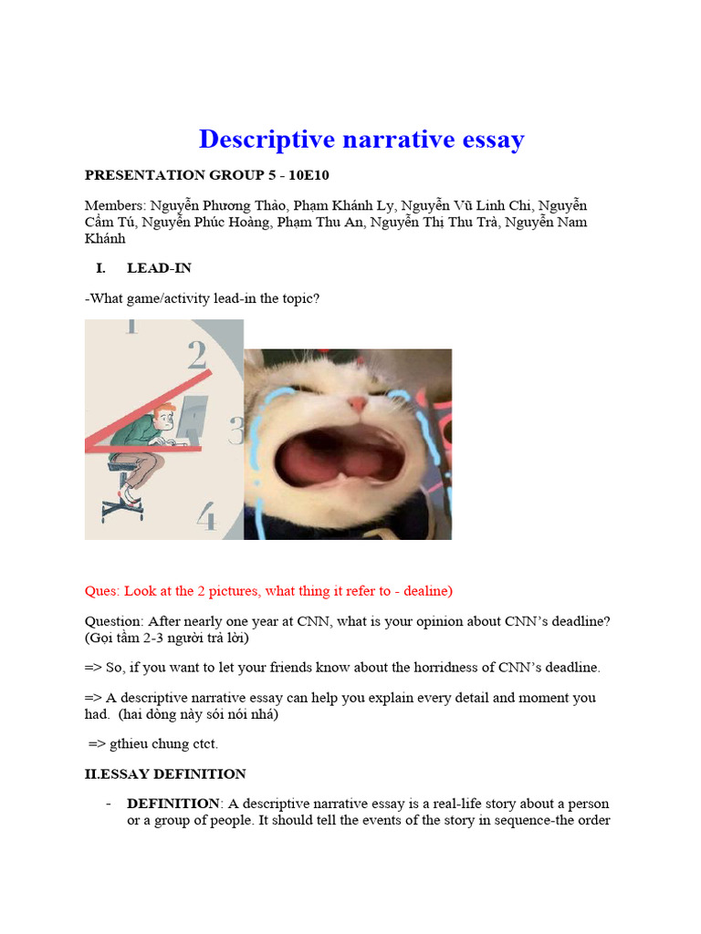 Descriptive Narrative Essay Guide | PDF | Essays | Narrative