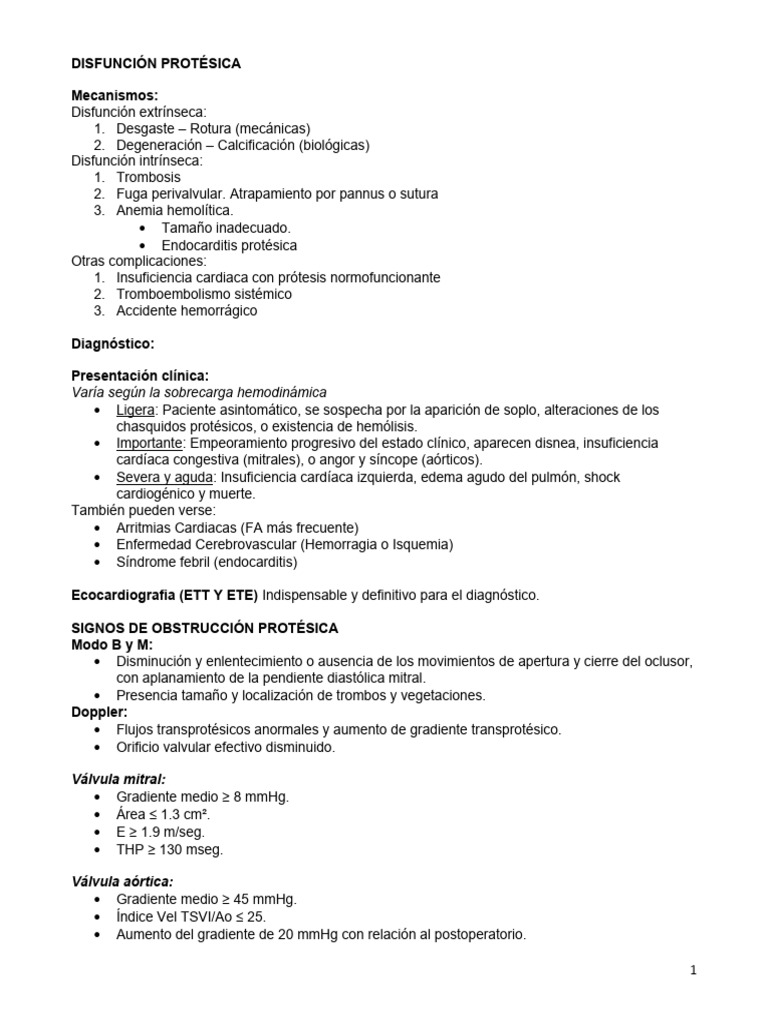 11 Disfunción Protésica Pdf Insuficiencia Cardíaca Cardiología