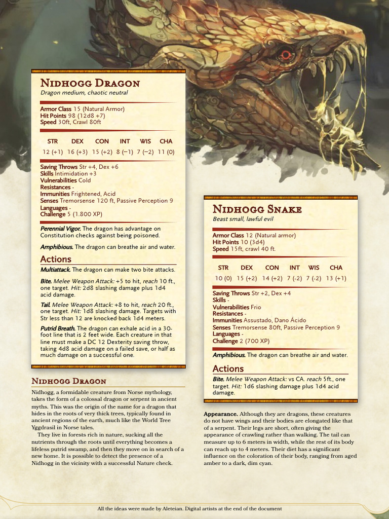 Nidhogg Dragon - GM Binder | PDF | Dragon | Snake