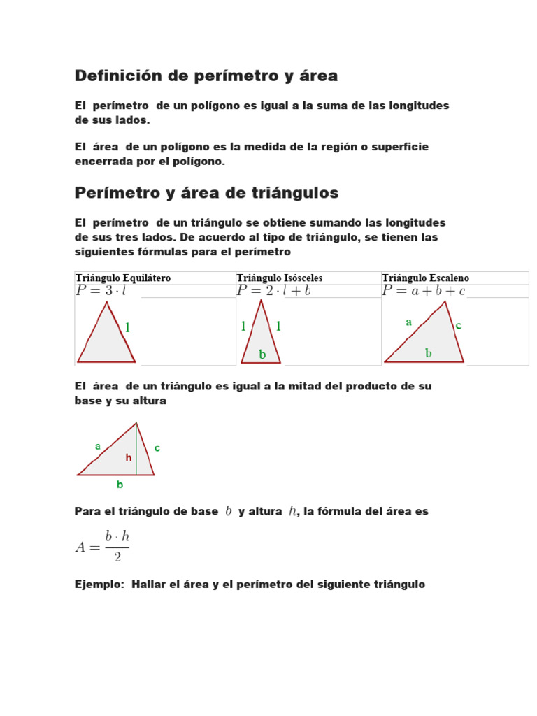 Definición de Perímetro y Área | PDF | Zona | Triángulo