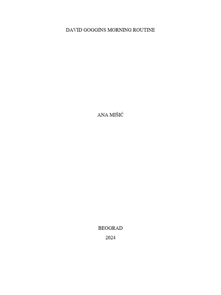 DAVID GOGGINS MORNING ROUTINE | PDF | Mindfulness | Strength Training