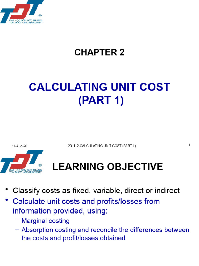 Chapter 2 - Calculating Unit Cost (P1) - GV | PDF | Inventory ...