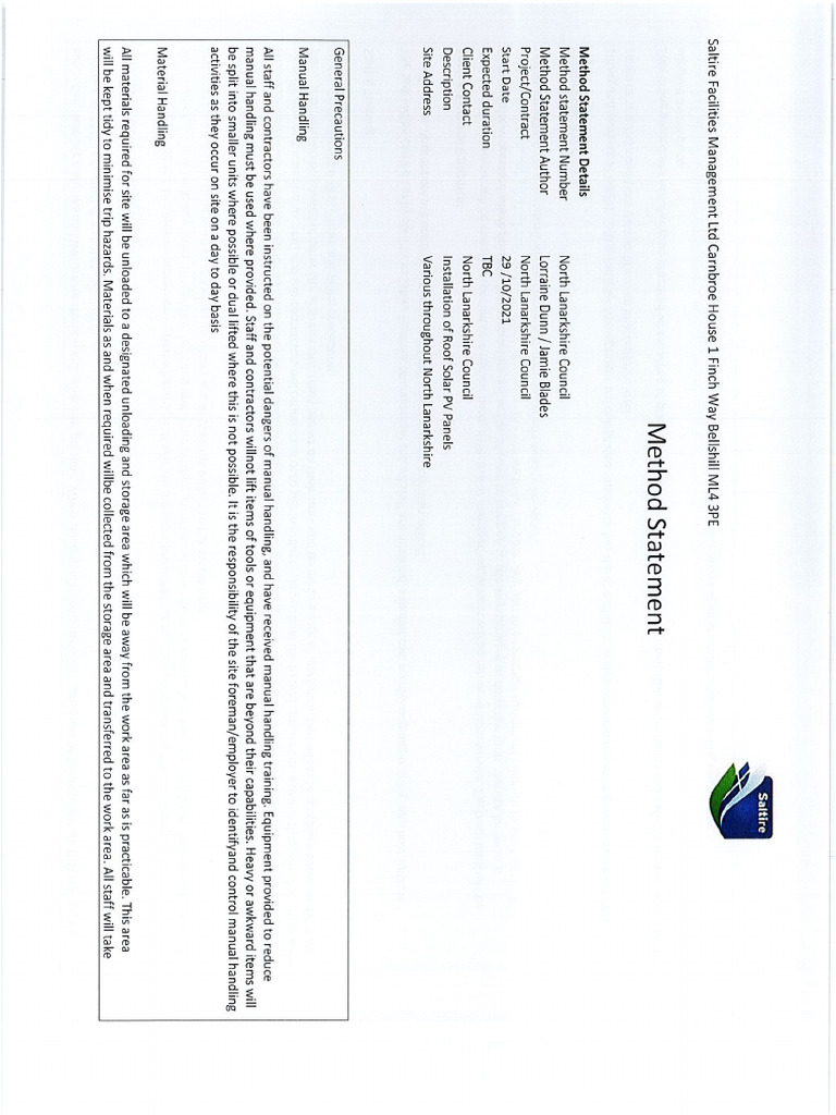 Method Statement - William Murphy | PDF