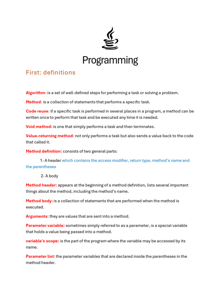 Programming | PDF | Method (Computer Programming) | Inheritance (Object Oriented Programming)