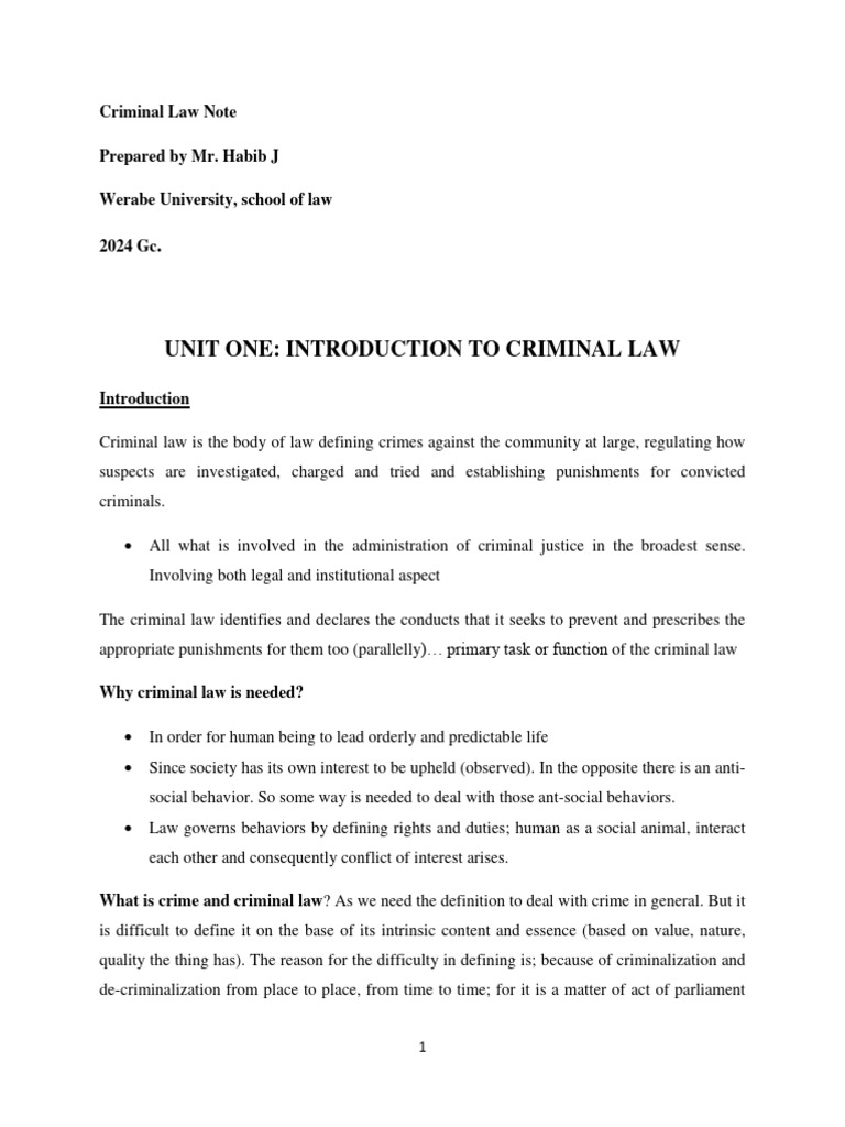 Criminal Law Note | PDF | Crimes | Crime & Violence