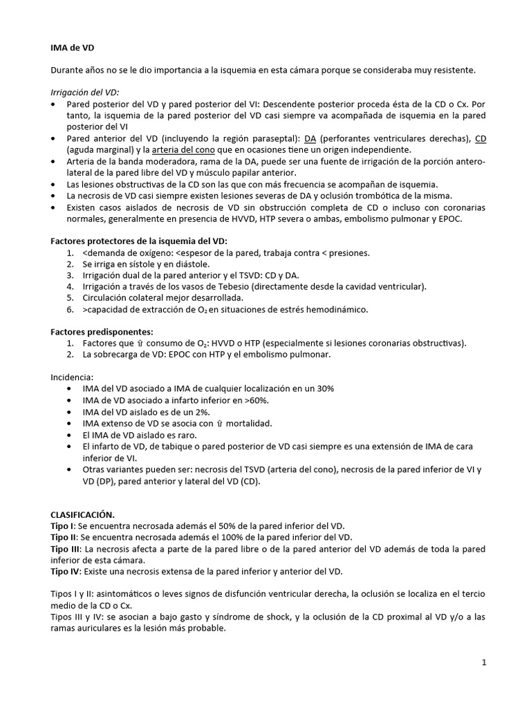 Isquemia y diagnóstico del VD en IMA | PDF | Infarto de miocardio ...