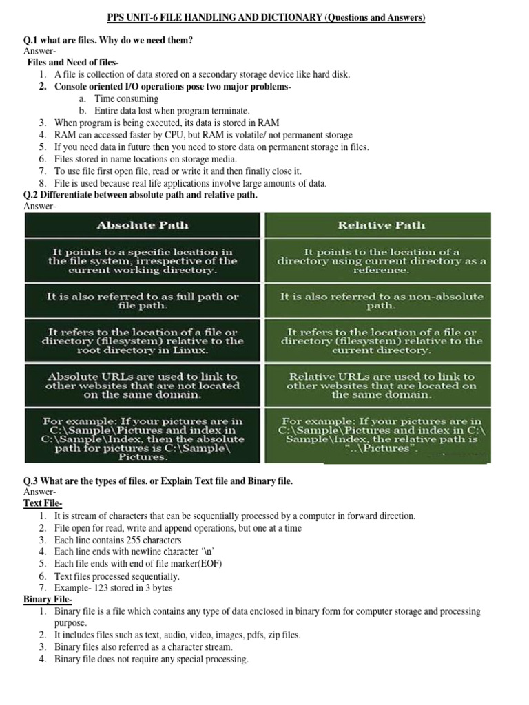 Unit 6 question and answer | Download Free PDF | Computer File | Computer Data Storage