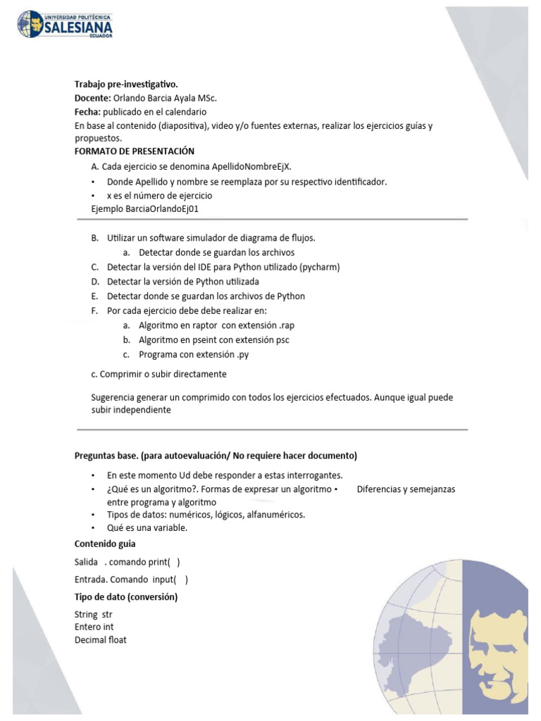 Leon Steven Taller 1 Jun 7 | PDF | Algoritmos | Python (lenguaje de programación)