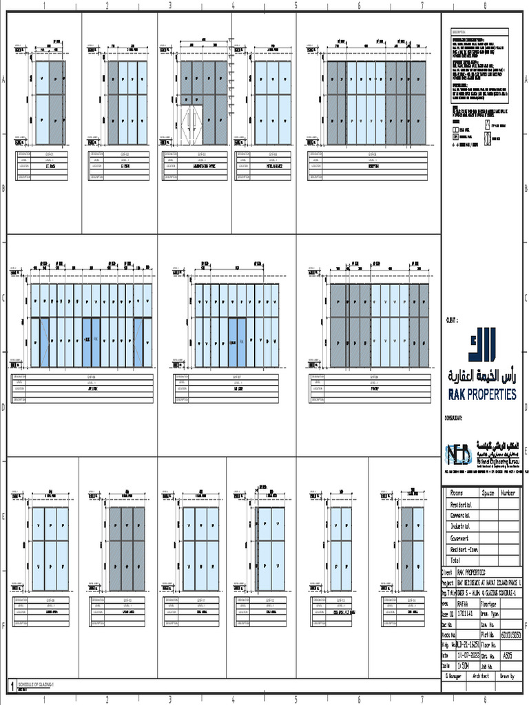 a0_a505_tower 5-Glazing Schedule-1 Rev.01 | PDF
