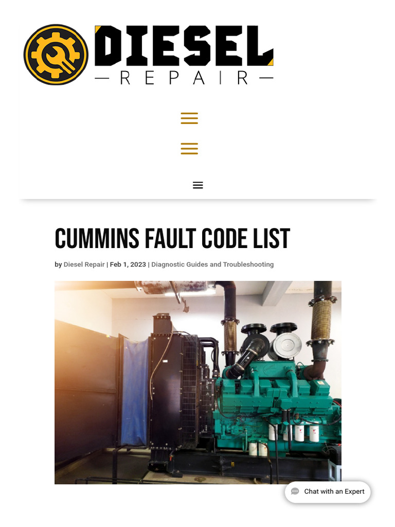 Cummins Fault Code List - Diesel Repair | PDF | Engines | Internal ...
