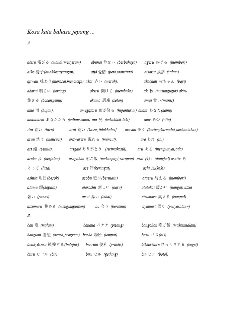 Kosakata N5-N4 | PDF