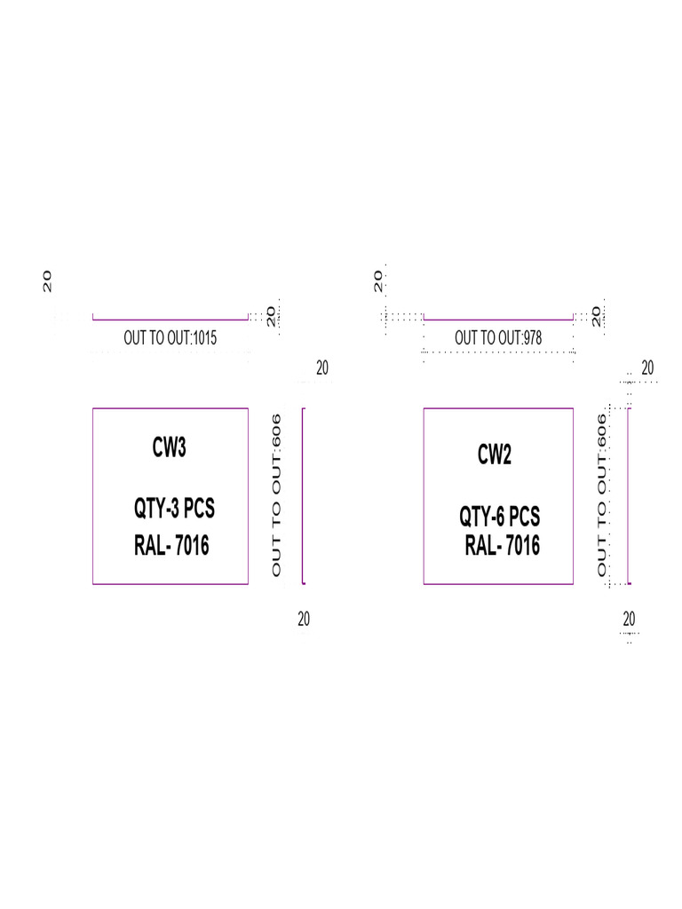Quantity and Dimensions of CW Parts | PDF