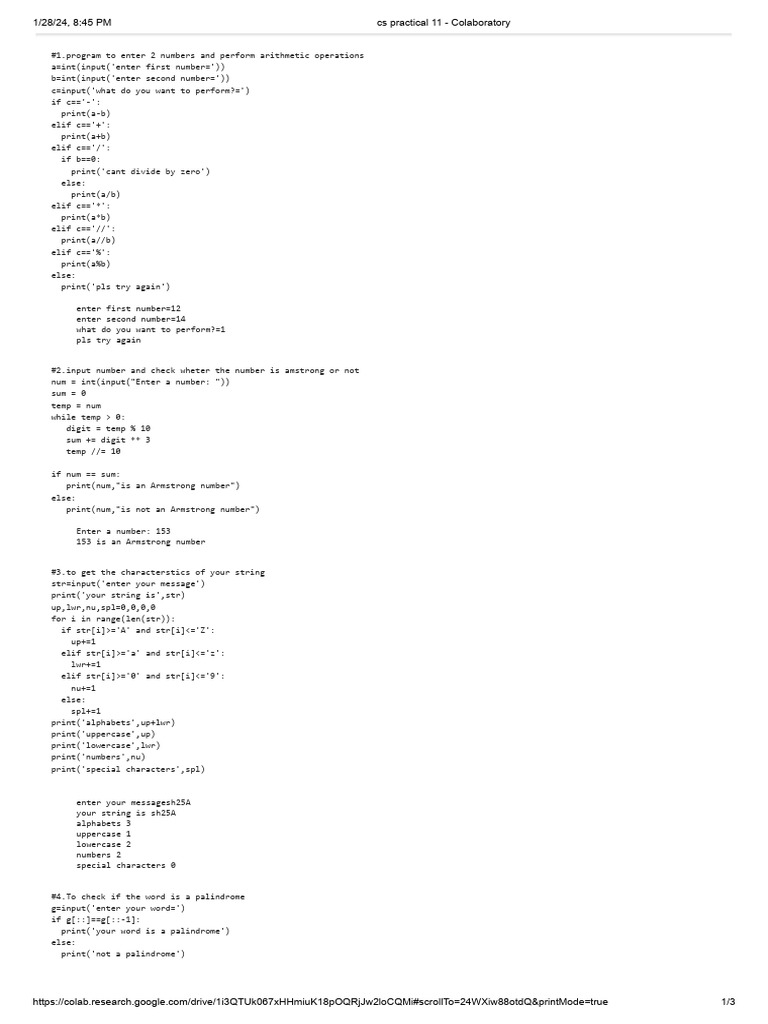 CS Practical Exercises | PDF | Computer Programming | Arithmetic