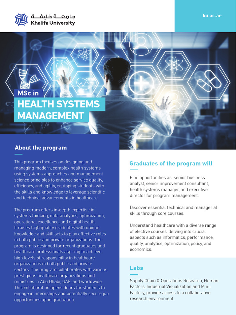 MSC in Heath Systems Management | PDF | Health Care | United Arab Emirates
