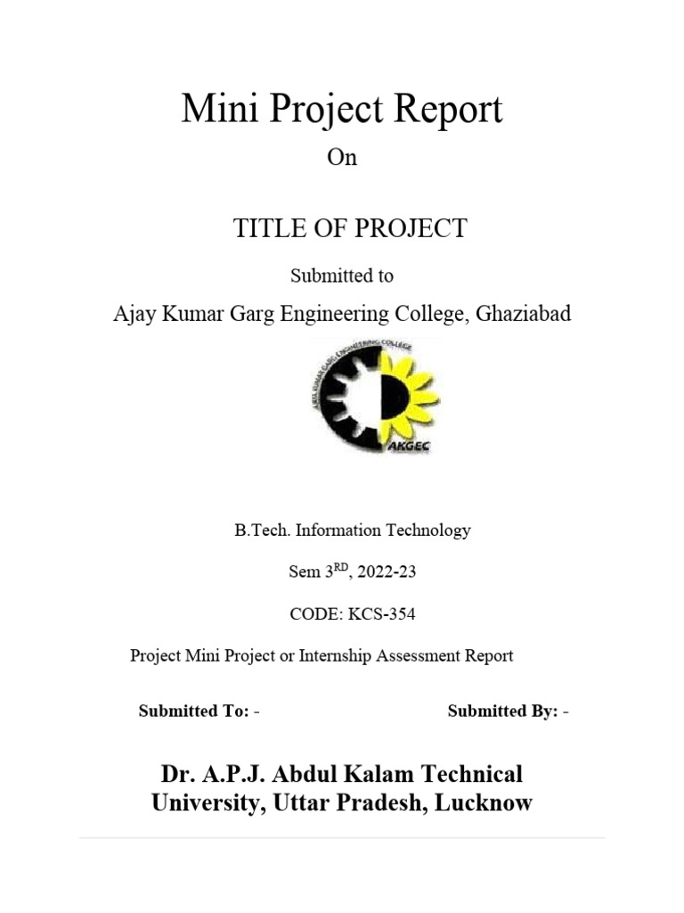 Mini Project Format | PDF