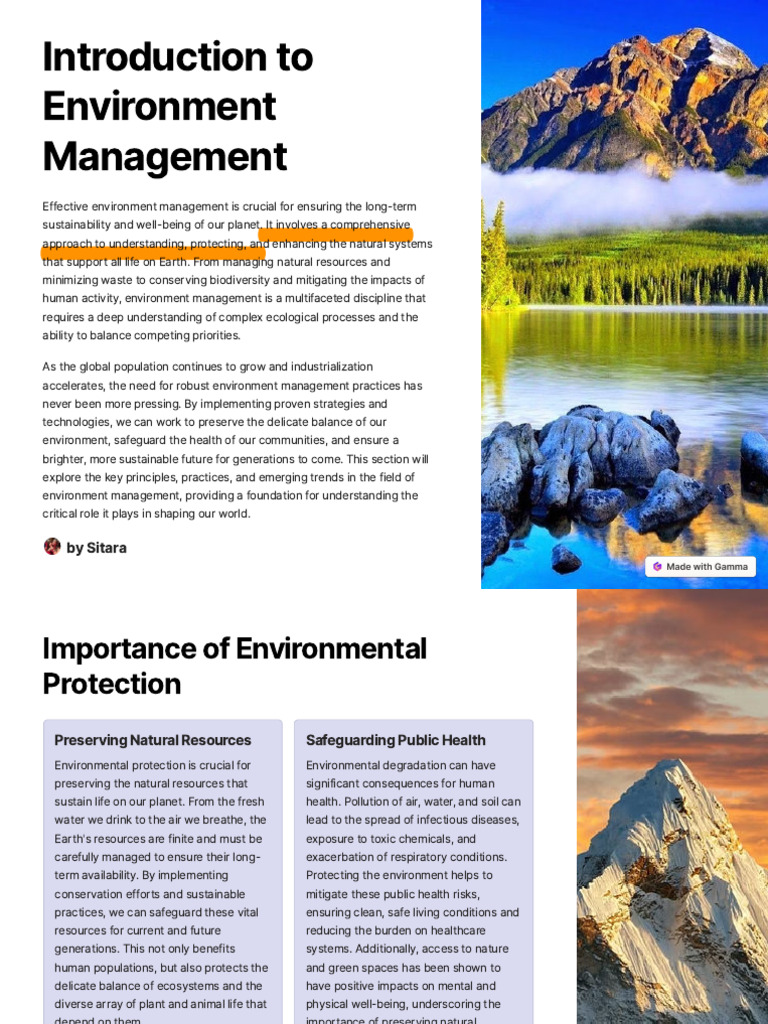 Introduction To Environment Management | PDF | Renewable Energy | Sustainable Energy