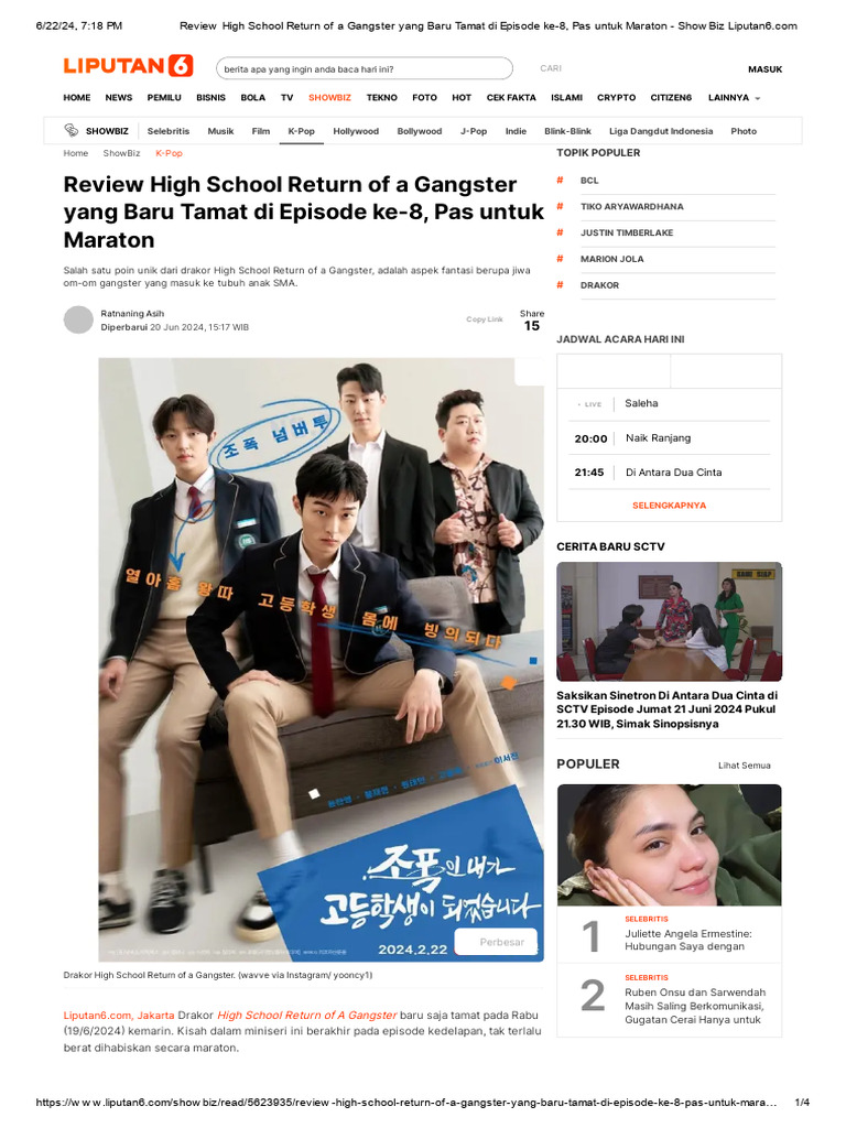Review High School Return of A Gangster Yang Baru Tamat Di Episode Ke-8 ...