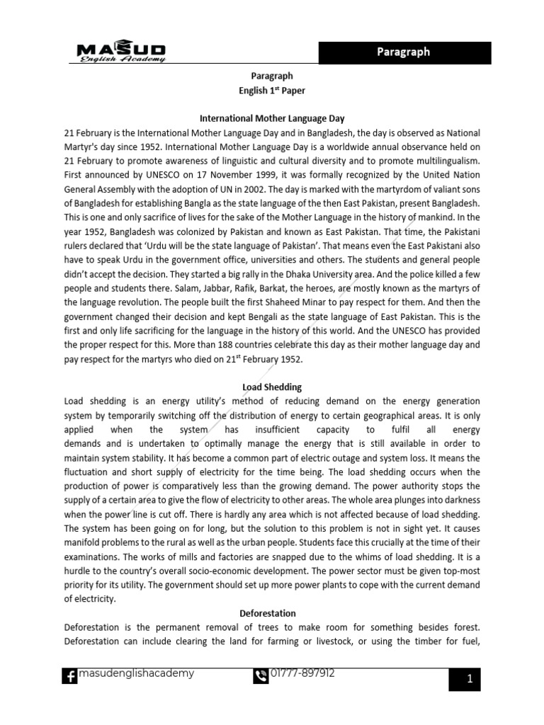 Paragraph 1st Paper | PDF | Climate Change | Deforestation