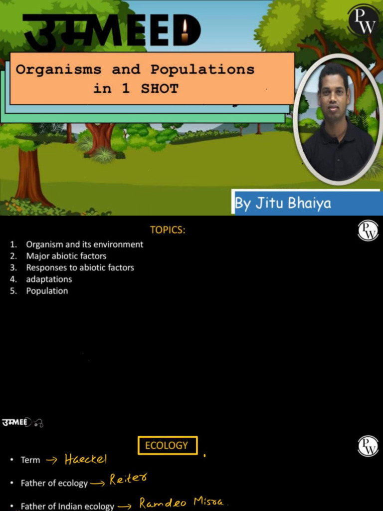 Organisms And Population Lect Notes Pdf