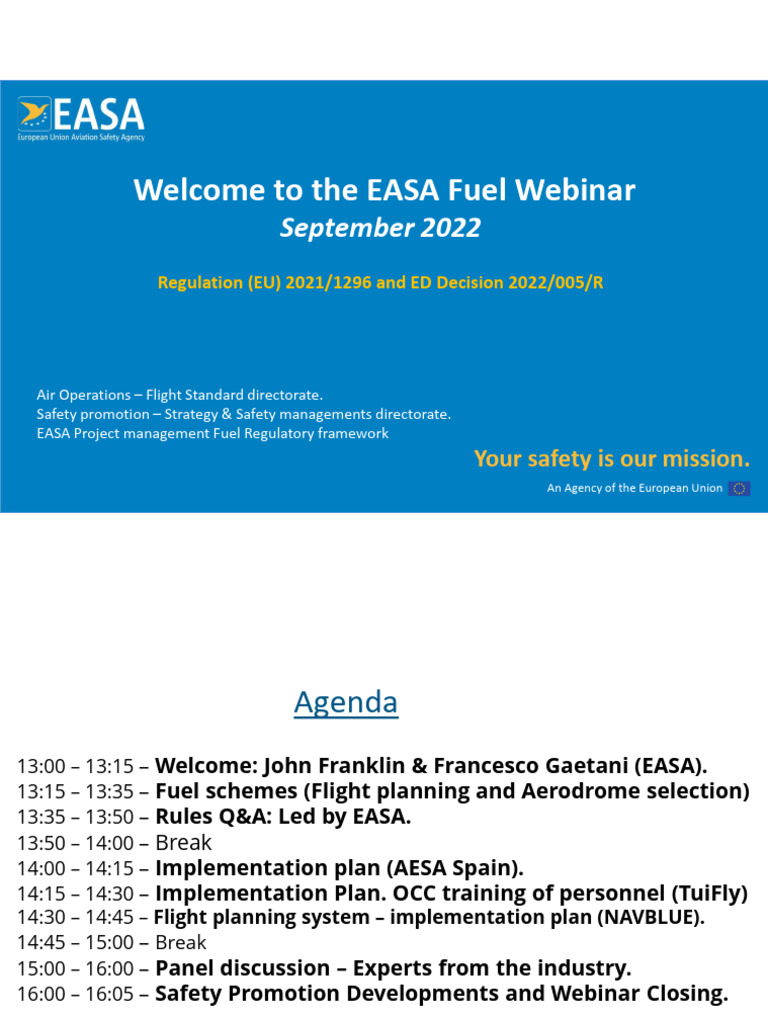 2nd EASA Fuel Webinar - EASA | PDF | Aviation | Transport