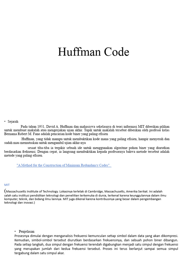 Huffman Code | PDF | Komputer