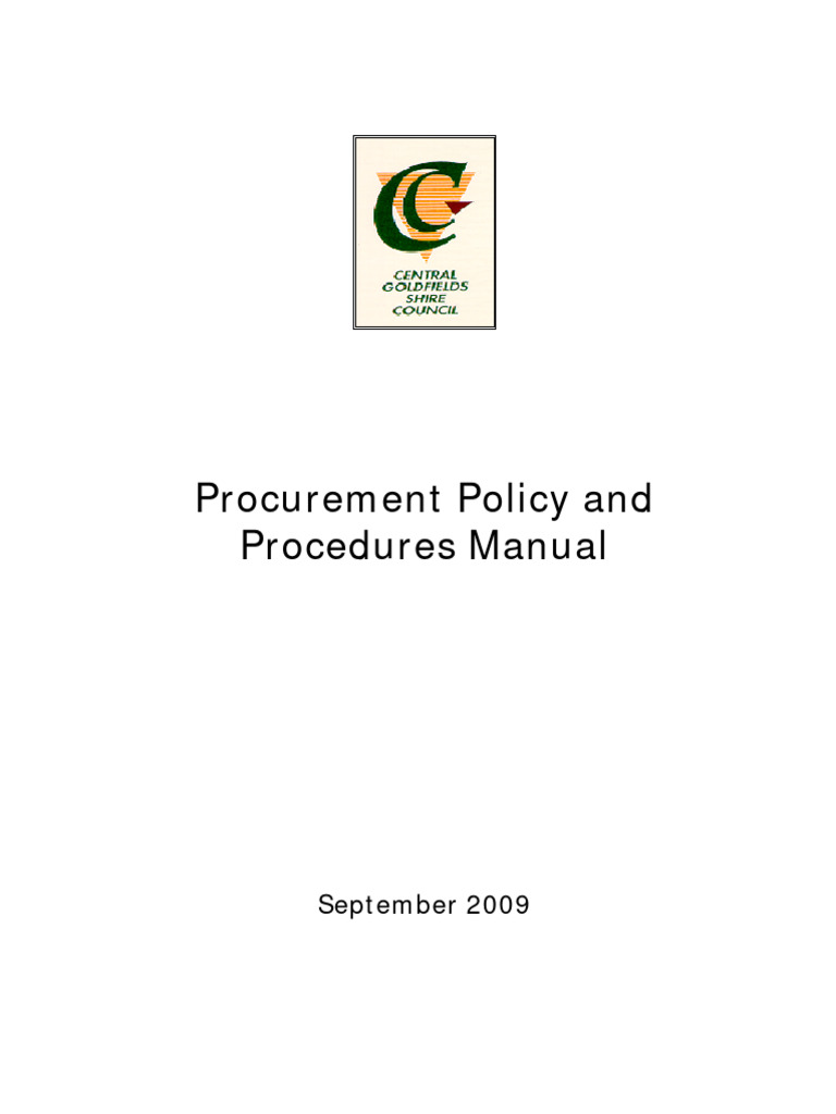 Procurement Policy Manual Overview | PDF | Procurement | Government ...