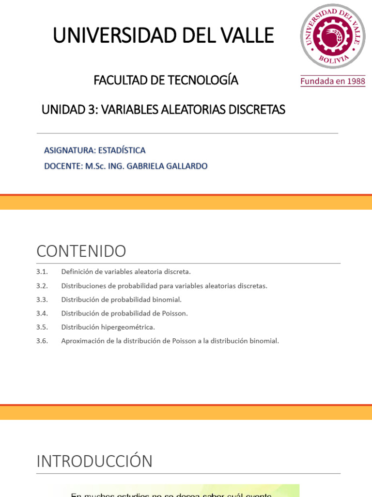 Unidad 3 Variable Aleatoria Discreta Pdf Distribución De Veneno 5812
